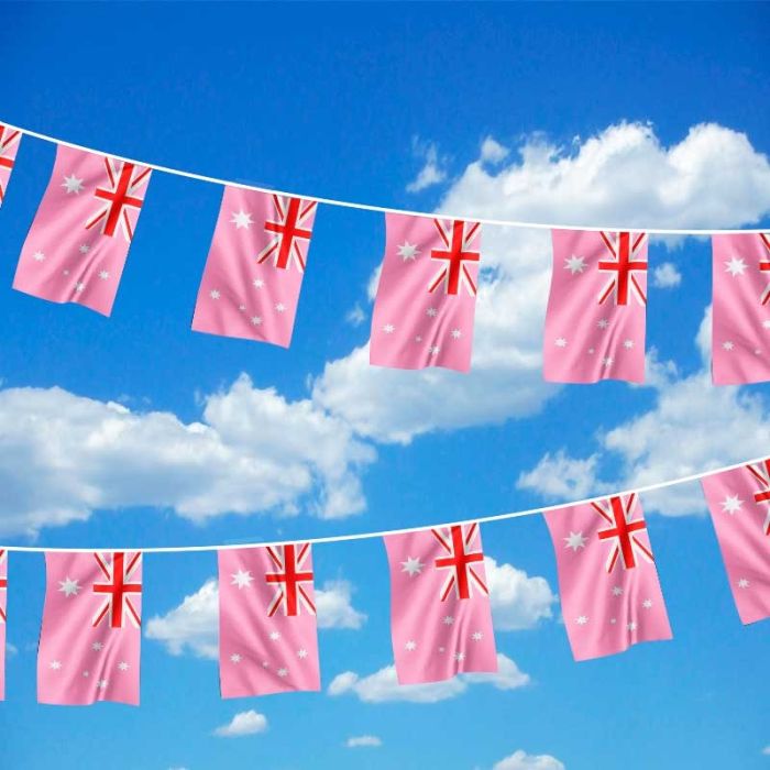 Australian Pink bunting | Australia Pink flag bunting