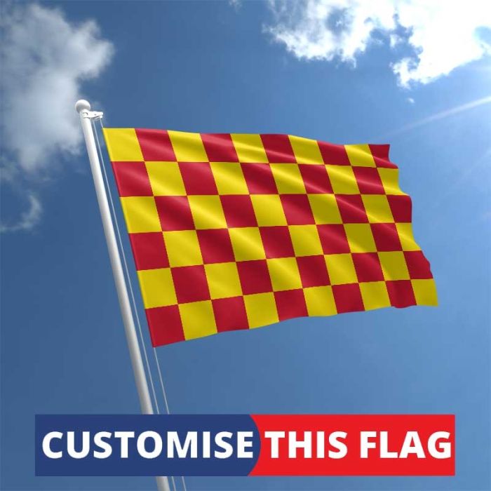 Custom Red & Yellow Chequered Flag | Personalised Flags - The Flag Shop