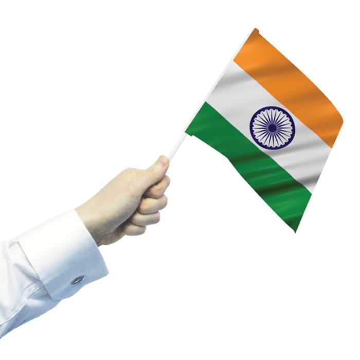 India hand Flags Hand Waving Flag Pack | Pack of 12 | The Flag Shop