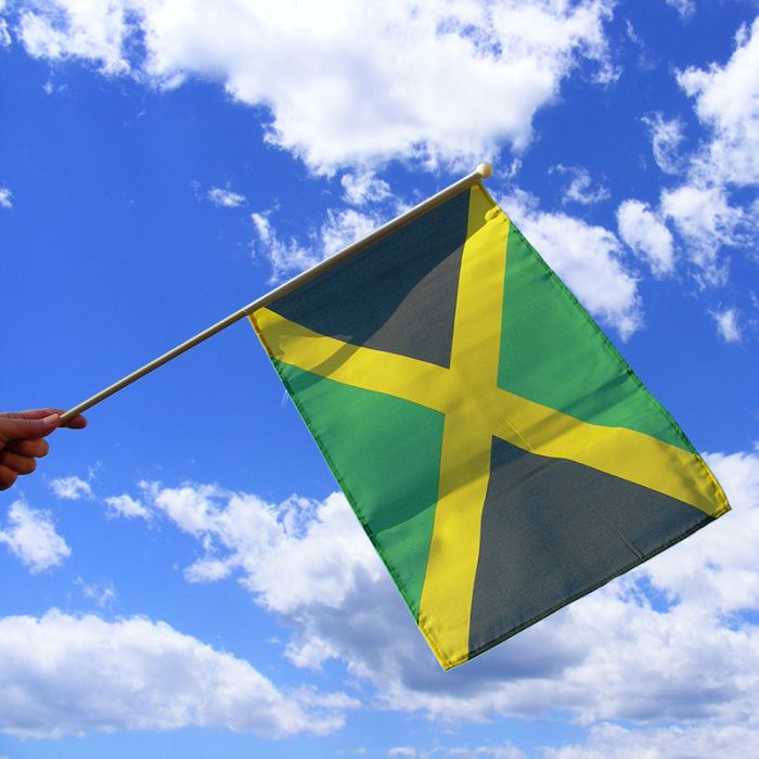 Jamaica waving flag | Jamaica hand flags - The Flag Shop