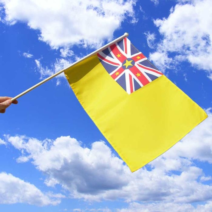 Niue Hand Waving Flag | Hand Flags - The Flag Shop