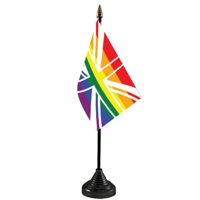 Rainbow Union Jack Table Flag | Rainbow Table Flag - The Flag Shop
