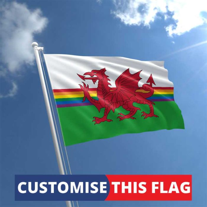 Custom Wales RainbowFlag | Personalised Welsh Rainbow Flag - The Flag Shop