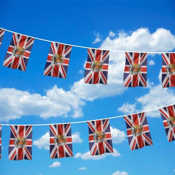 Union Jack crest flag bunting | Union Jack Coat of Arms bunting